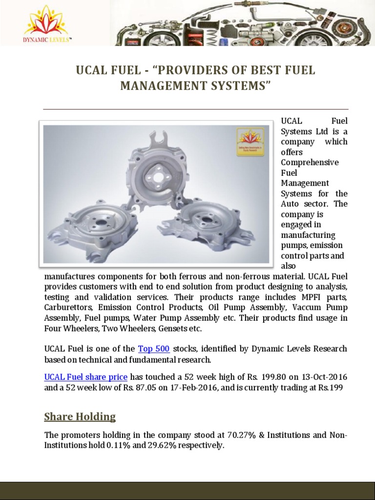 Ucal Fuel - "Providers of Best Fuel Management Systems": Share Holding ...