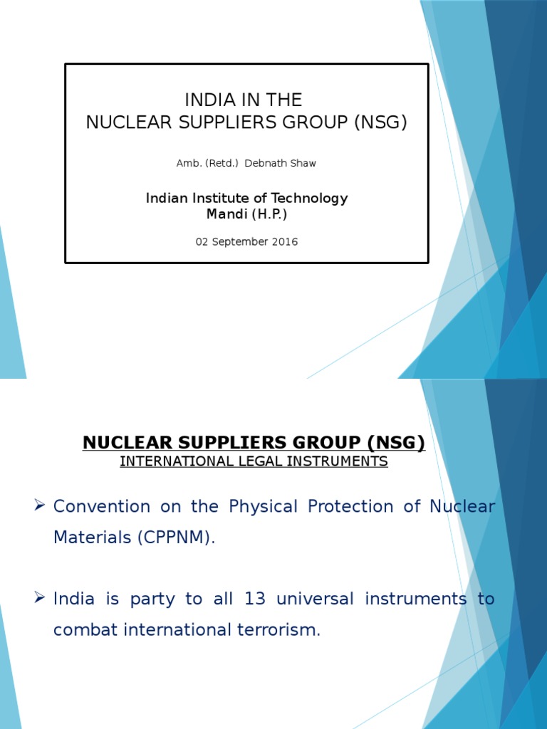India S Quest For Nsg Membership Pdf Nuclear Technology Nuclear