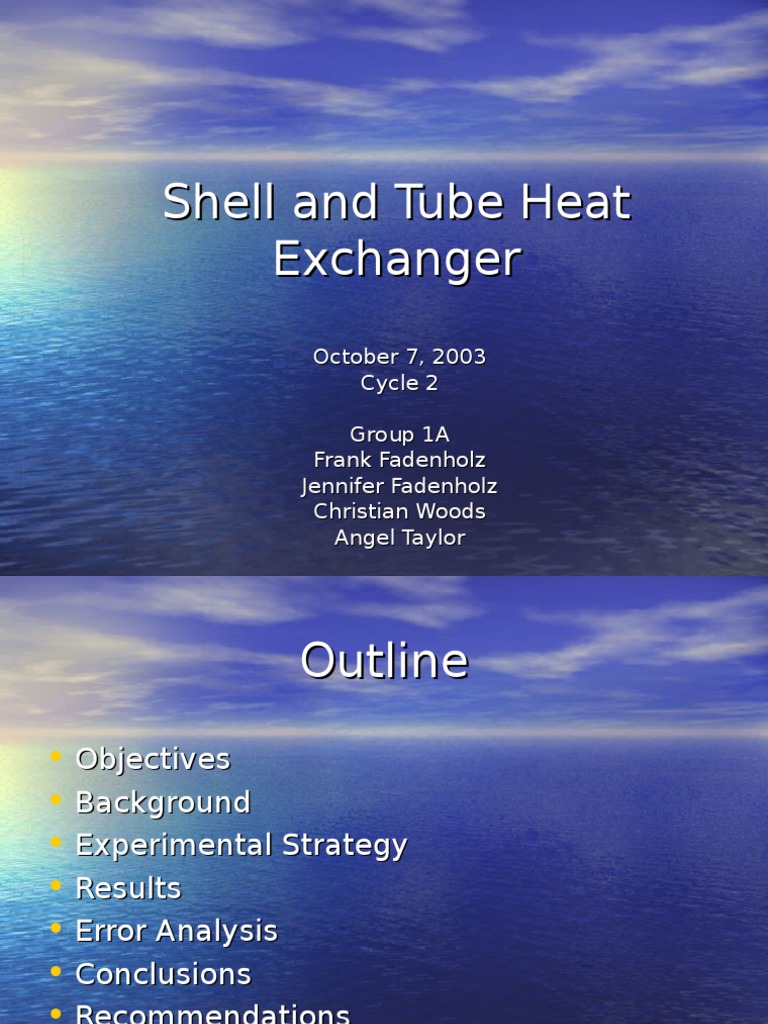 Heat Exchanger Presentation | PDF | Heat Exchanger | Heat