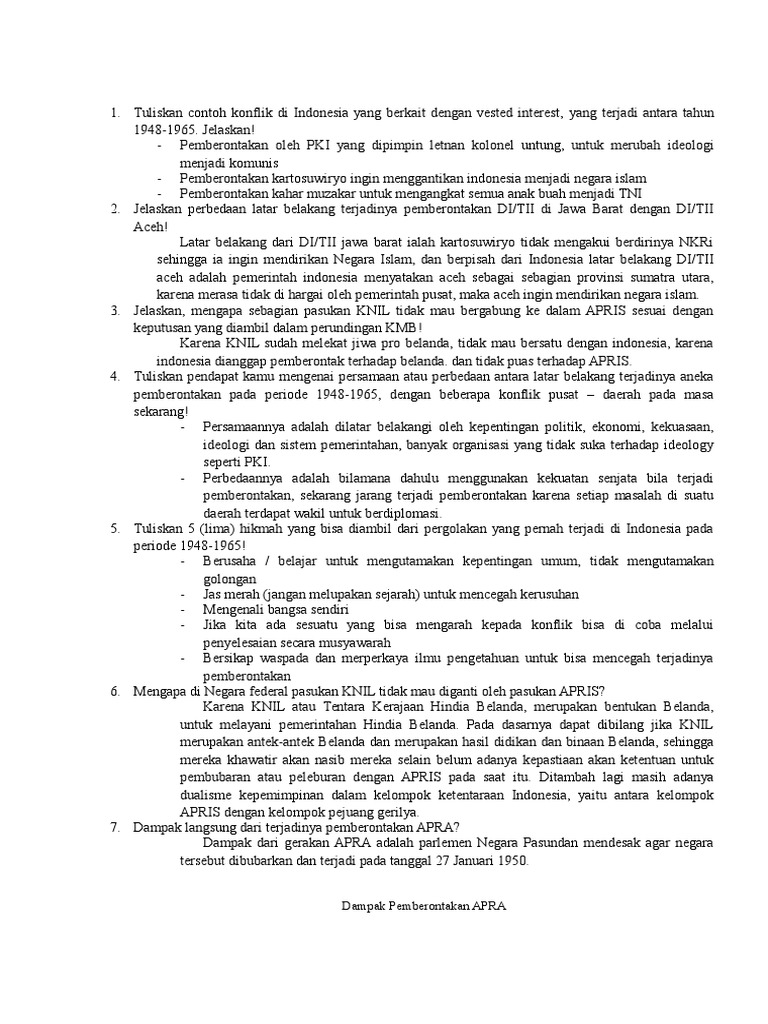 Tuliskan Contoh Konflik Di Indonesia Yang Berkait Dengan Vested ...
