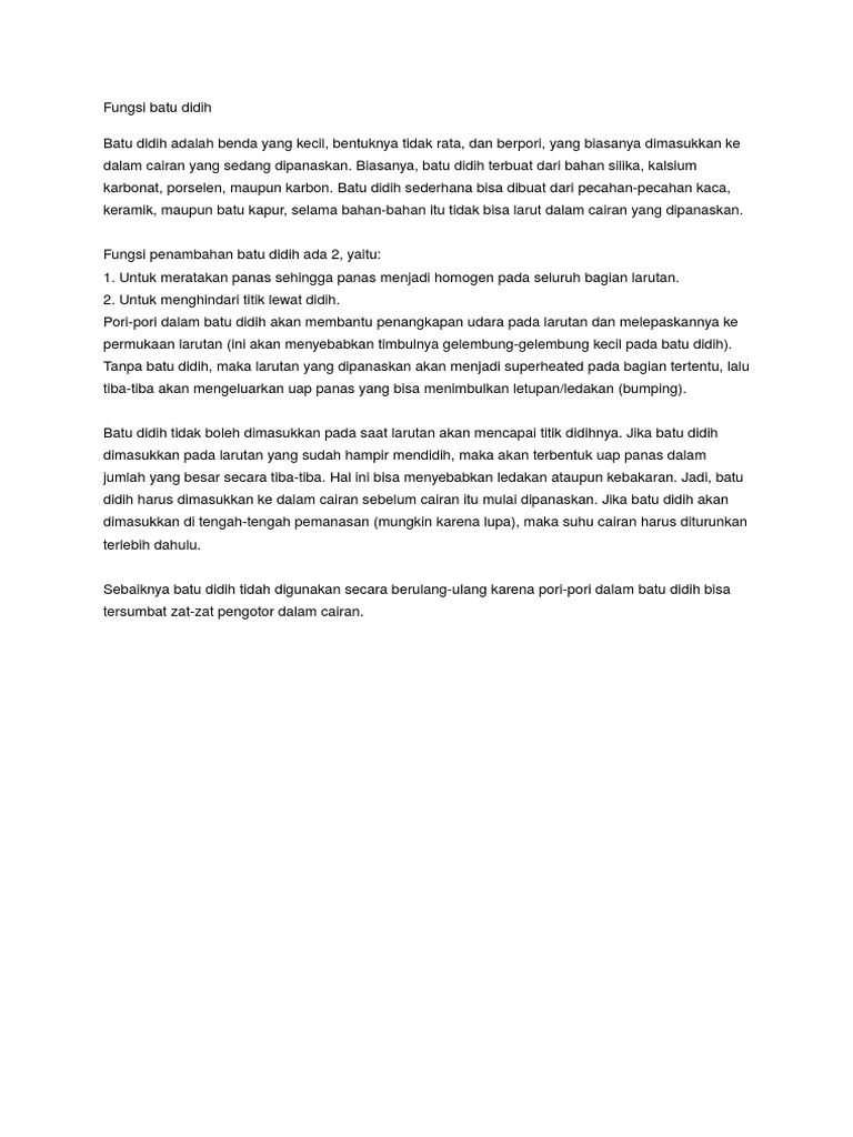 Fungsi Batu Didih | PDF