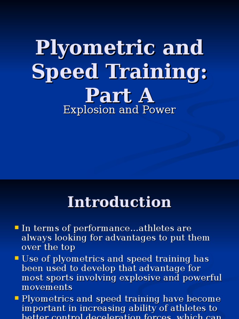 Plyometric and Speed Training - Part A | PDF | Recreation | Self Care
