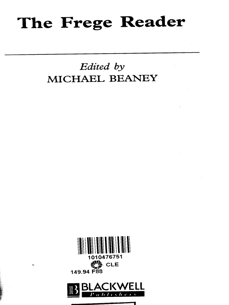 Frege - The Frege Reader (Blackwell Readers) 1997-1 | PDF