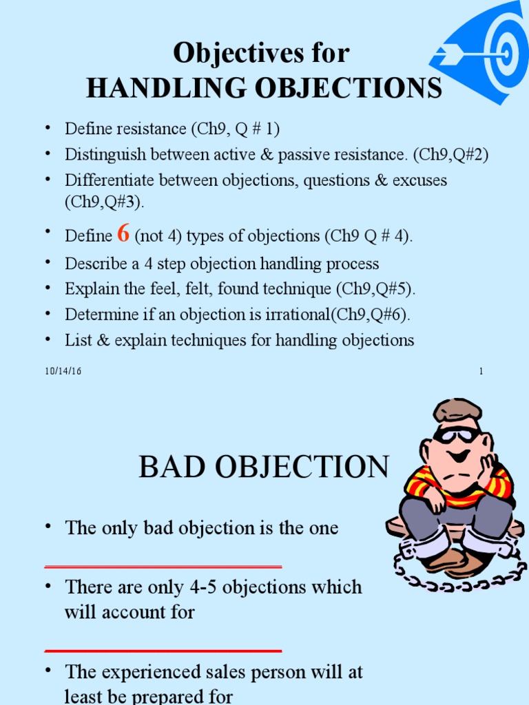 Objectives For Handling Objections | PDF | Sales | Psychological Concepts