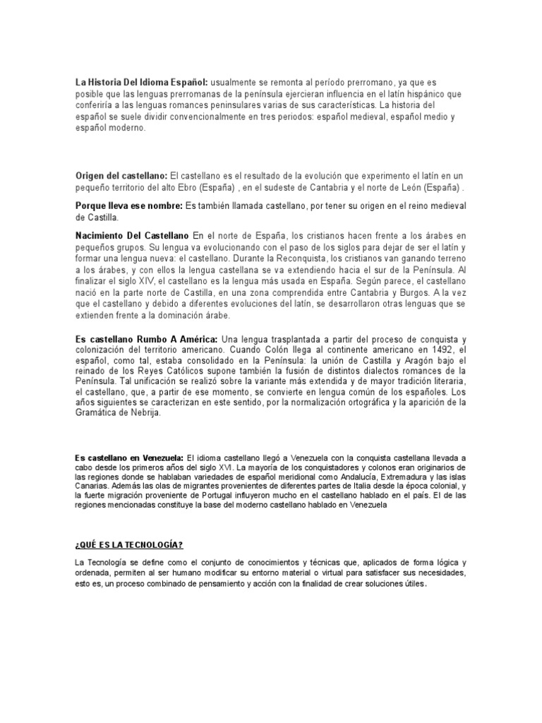 La Historia Del Idioma Español | PDF | Lengua española | Idiomas