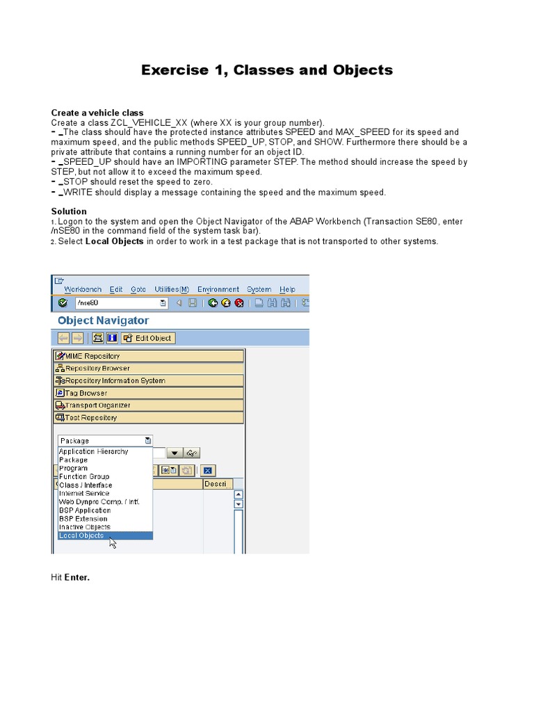 Abap Objects Exercise 1 Classes And Objects Global