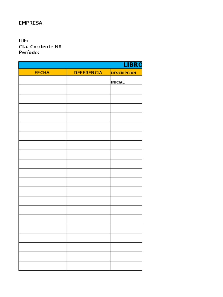 Modelo Libro de Banco-Efectivo | PDF