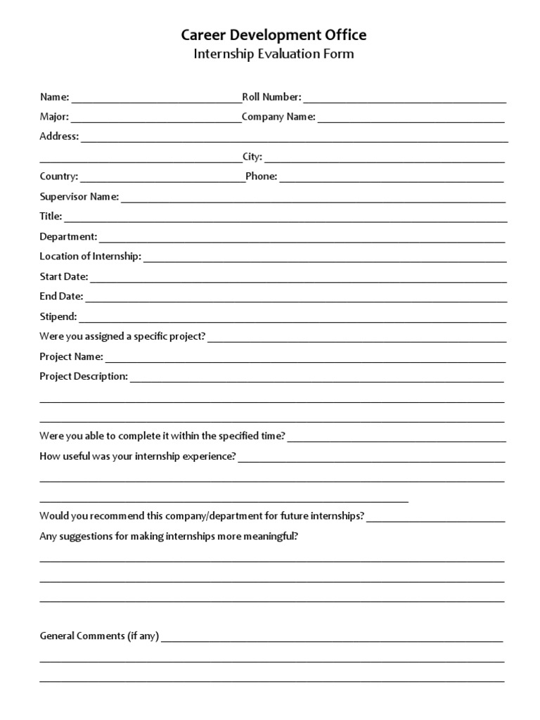 Employer Internship Evaluation Form by The Student | PDF | Career & Growth