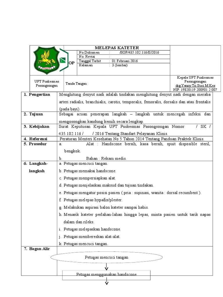 Sop Melepas Kateter | PDF