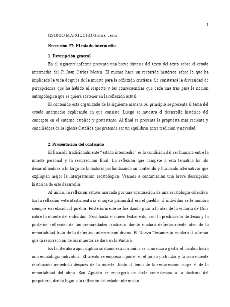El Estado Intermedio | PDF | Resurrección | Purgatorio