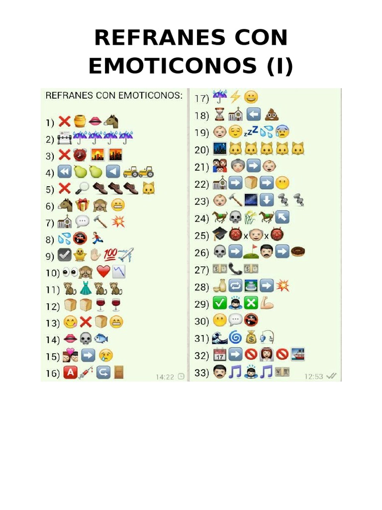 Refranes Con Emoticonos | PDF