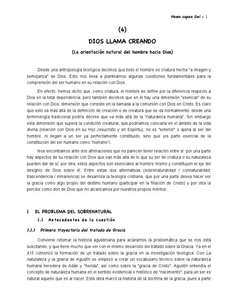 Capax Dei | PDF | Gracia divina | Trascendencia (filosofía)