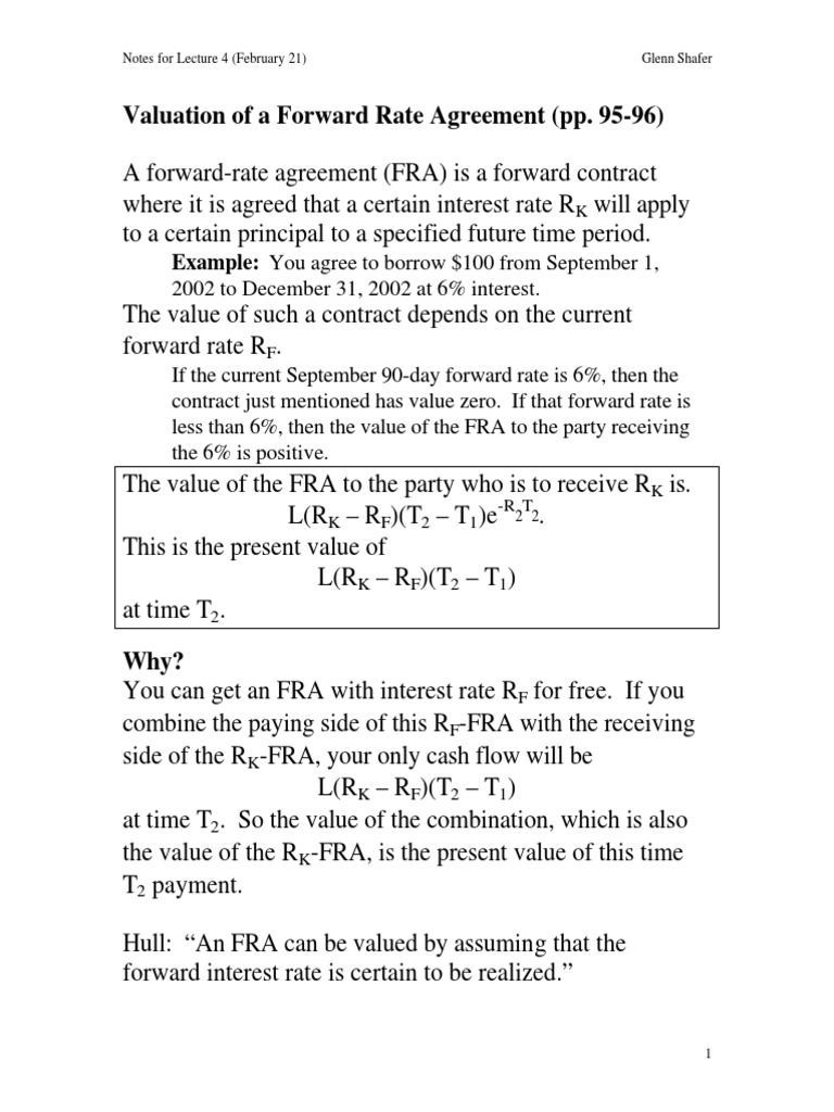 Valuation of A Forward Rate Agreement PDF | PDF | Swap (Finance) | Libor