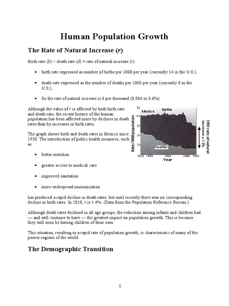 MEASUREMENT of Human Population Growth | PDF | Total Fertility Rate ...
