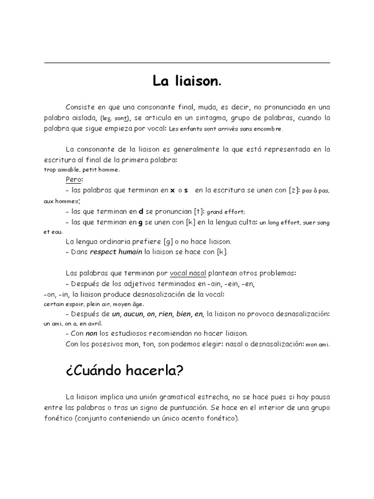 La Liaison | PDF