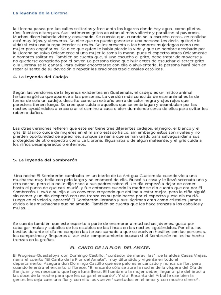 La Leyenda de La Llorona | PDF
