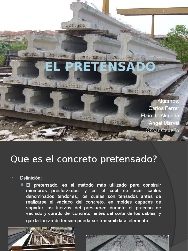 Concreto Pretensado Presentacion | PDF | Hormigón pretensado | El hombre hace Materiales