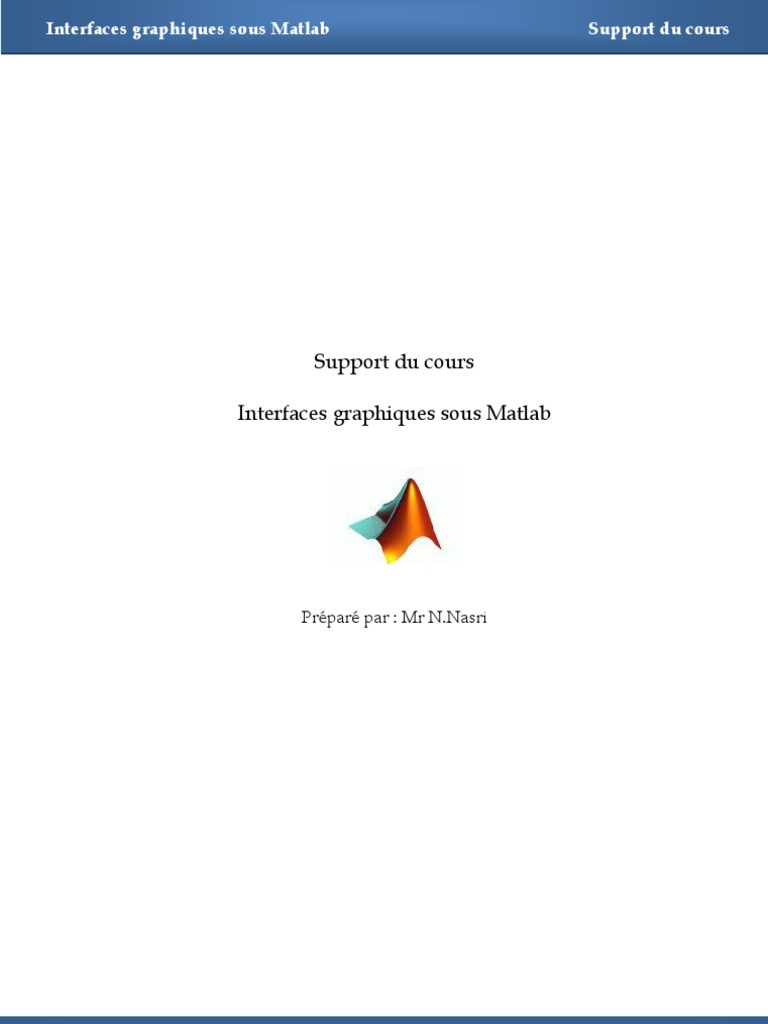 Ebook Matlab: Interfaces Graphiques | PDF | MATLAB | Interface graphique