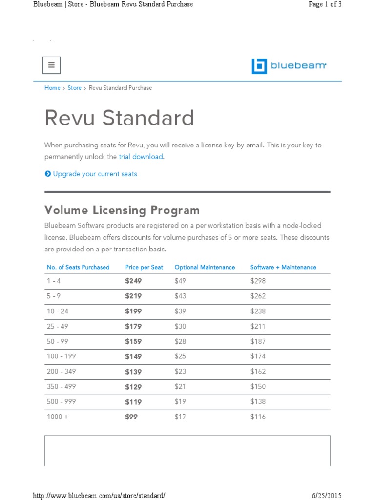 Bluebeam Revu License Pricing Guide | PDF | Business | Computers