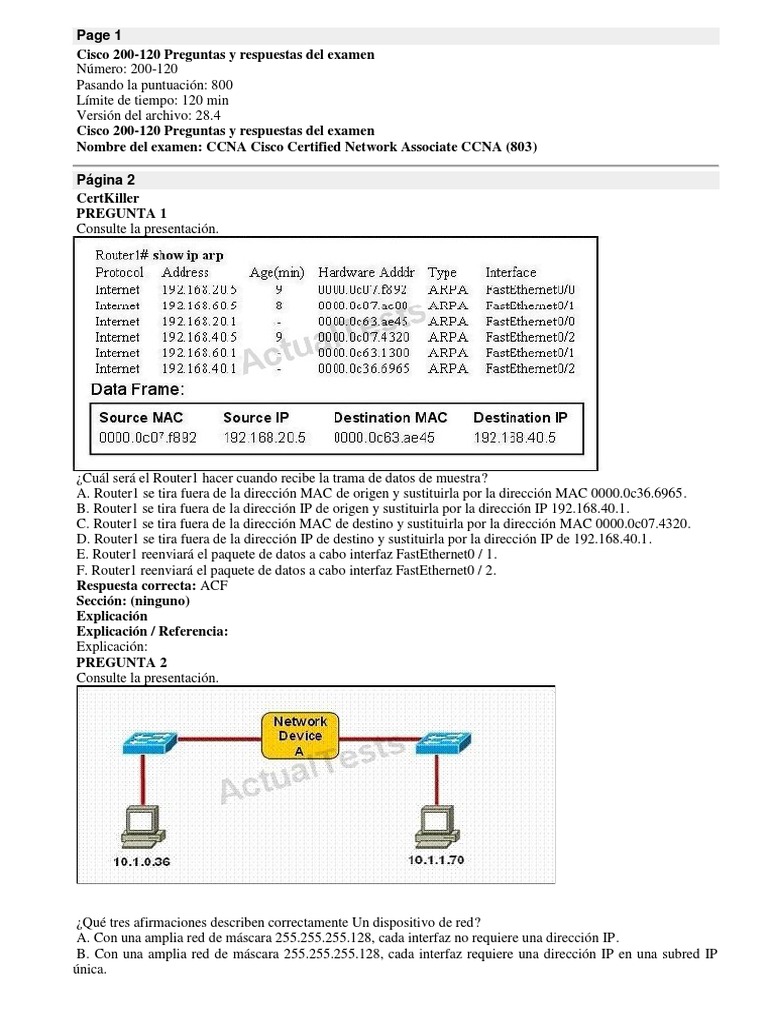 Cisco 200-120 Preguntas Y Respuestas Del Examen | PDF | Enrutador (Computación) | Yo Pv6