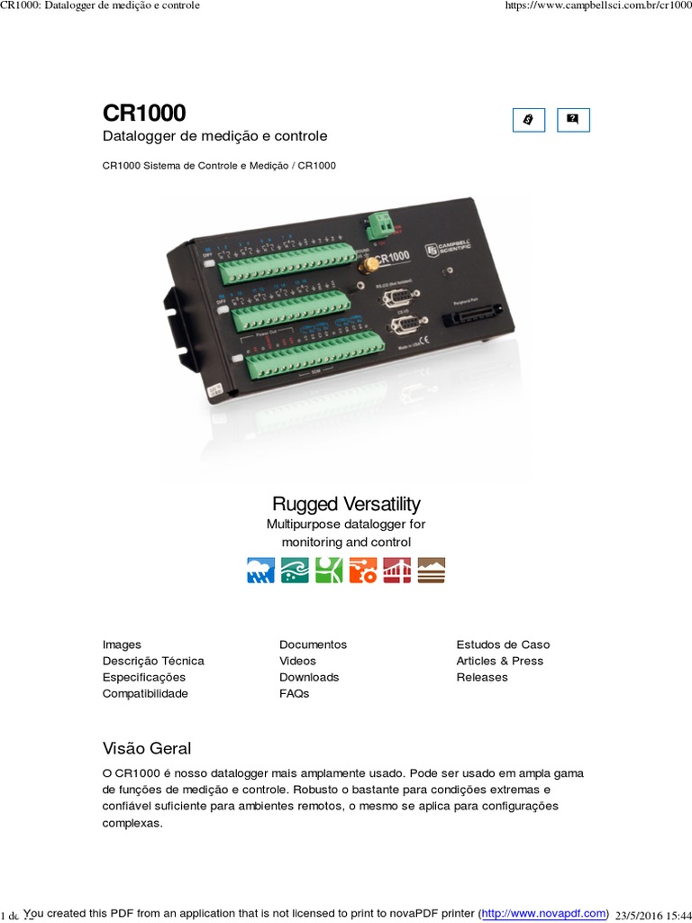 CampbellSci 09, CR1000 Datalogger, Medição e Controle | PDF ...