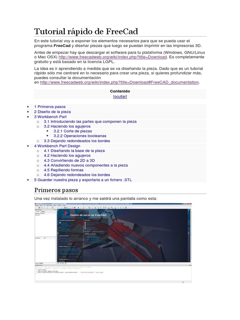 Tutorial Rápido de FreeCad | PDF | Circulo | Software