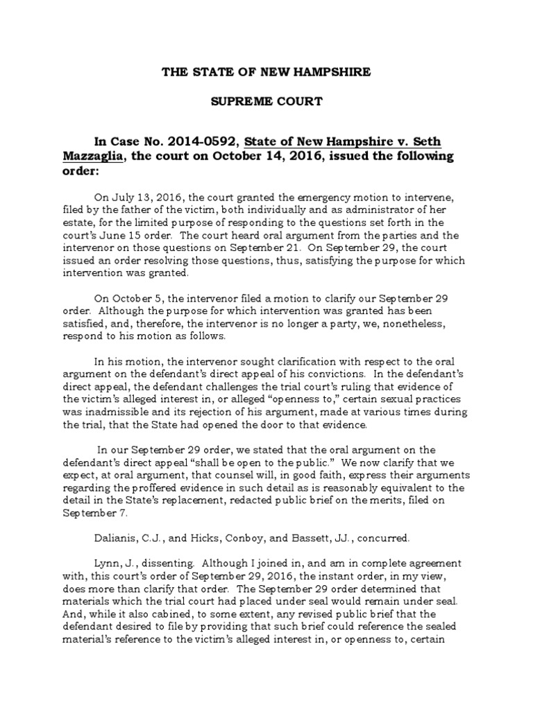 Motion for Clarification 10/14/2016 | Intervention (Law) | Brief (Law)