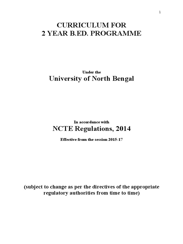 B.ed Curriculum 2015-17 | PDF | Social Science | Language Education