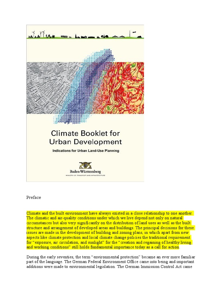 Climate Booklet of Urban Development | PDF | Air Pollution | Exhaust Gas