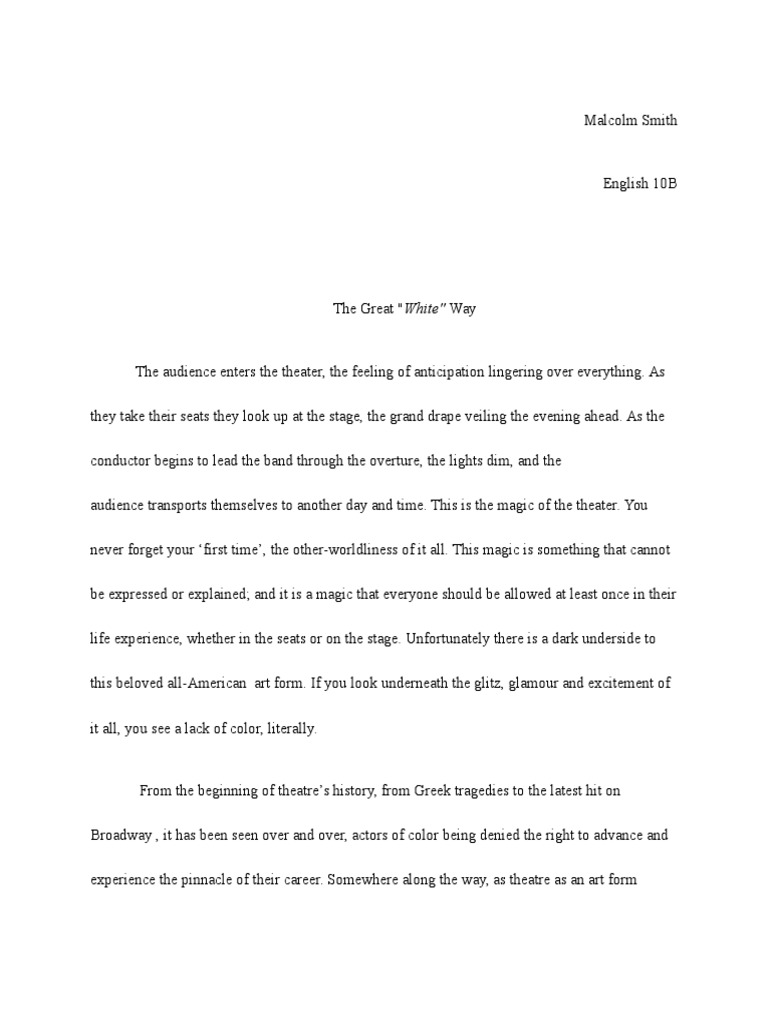 Research Paper Final Draft | PDF | Broadway Theatre | Actor