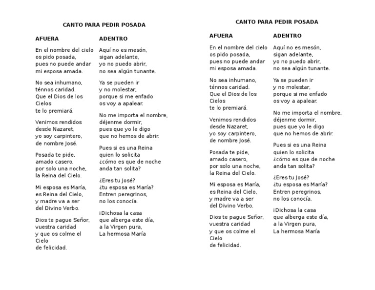 Canto para Pedir Posada | PDF