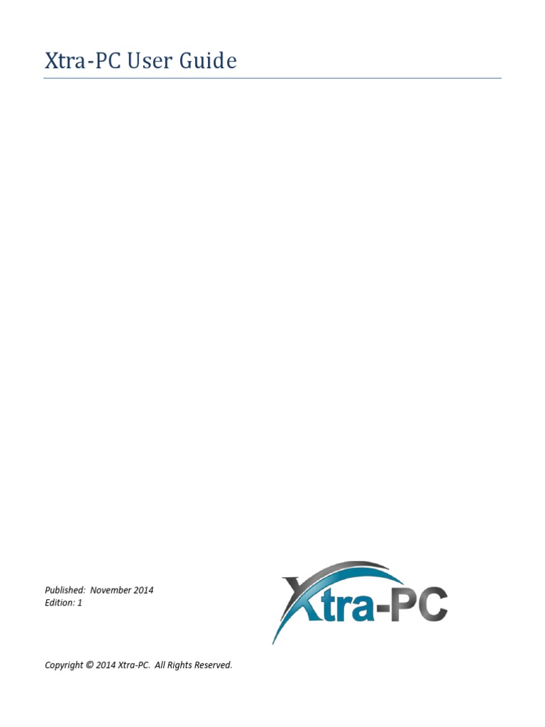 Xtra-PC User Guide: Published: November 2014 Edition: 1 | PDF ...