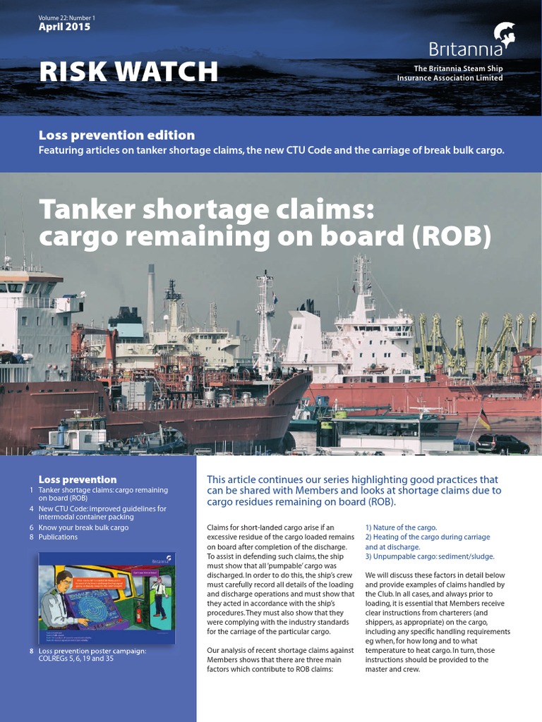 Risk Watch Vol 22 No 1 | Cargo | Ships
