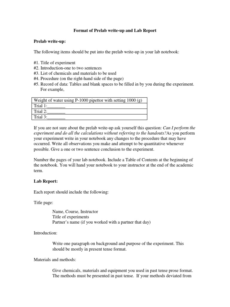 Format of Lab Reports PDF | PDF | Enzyme Assay | Experiment
