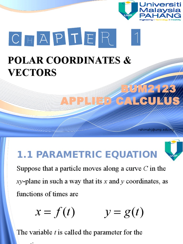 CHAPTER 1 Polar Coordinates and Vector | PDF | Coordinate System | Sine