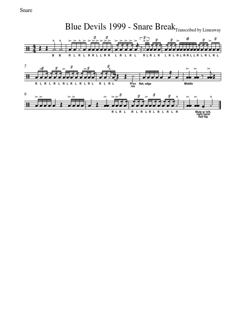 Blue Devils 1999 - Snare Break | PDF | Art | History