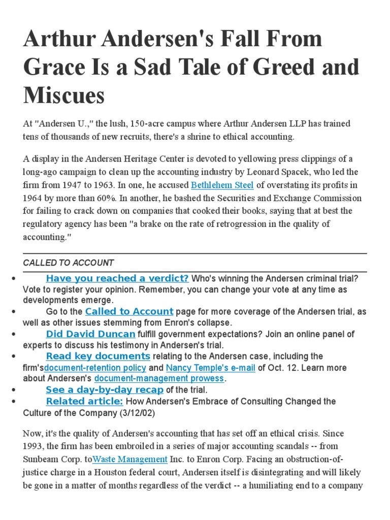 Arthur Andersen | Enron | Accenture