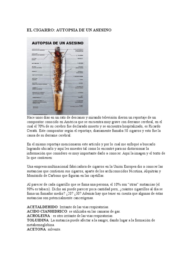 El Cigarro | PDF | Cigarrillo | Fumar tabaco