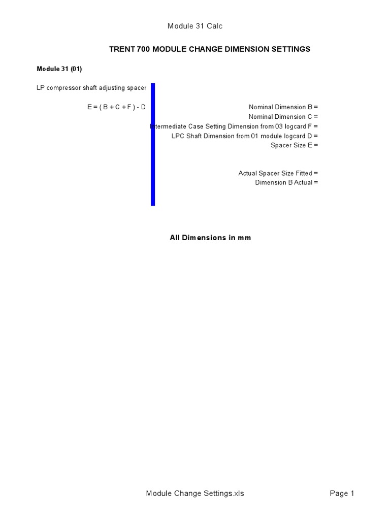 Trent 700 Module Change Dimension Settings | PDF | Machines ...