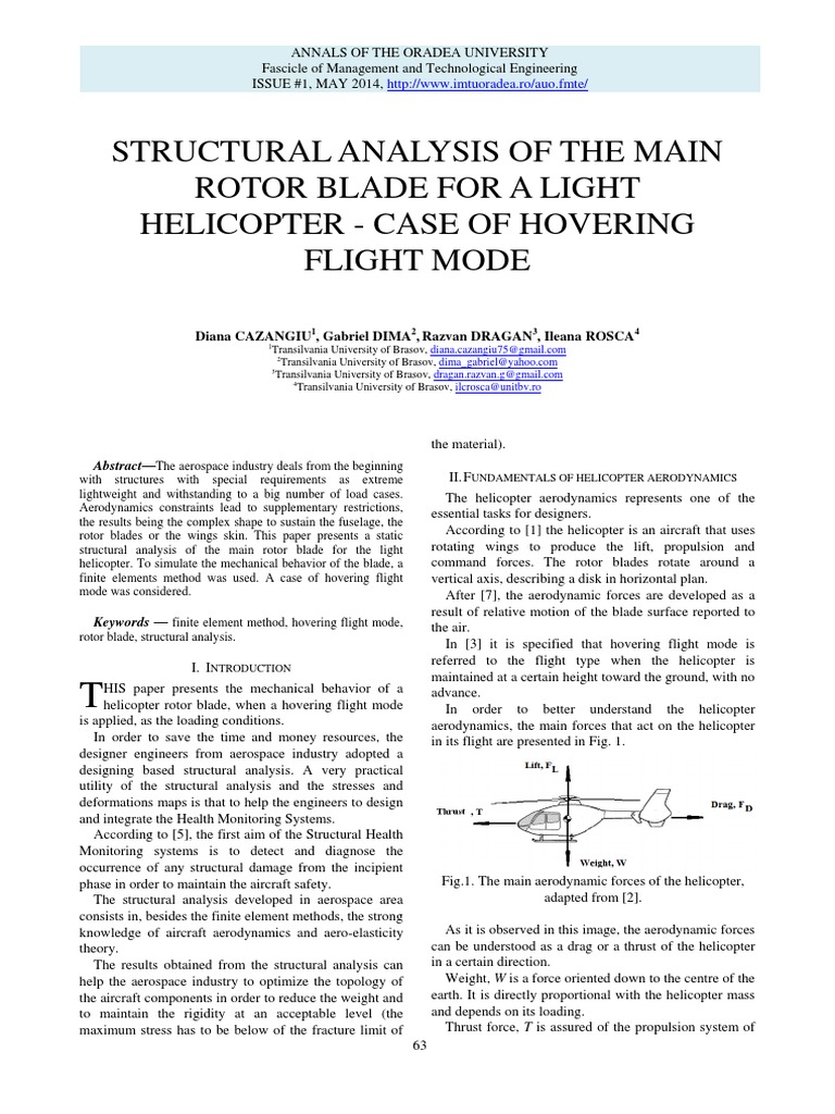 Helicopter Blade FEA | PDF | Helicopter | Structural Analysis