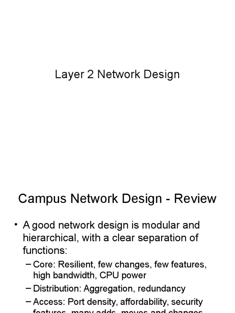 Layer2 Network Design | PDF | Network Switch | Computer Network