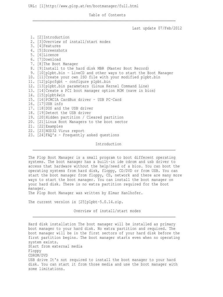 Readme | PDF | Bios | Booting