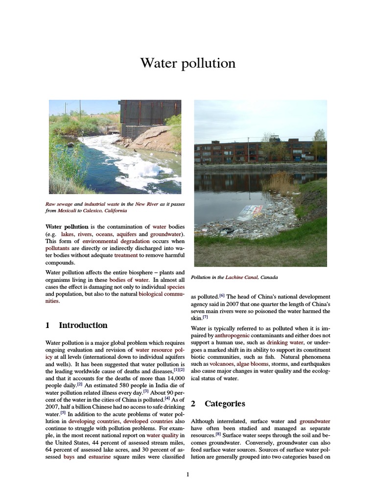 Water Pollution | Download Free PDF | Water Pollution | Water Resources