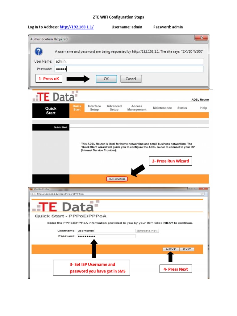 ZTE Router WIFI Configuration Static IP | PDF