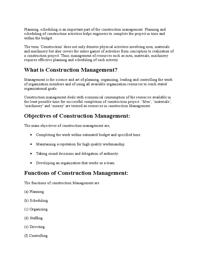 What Is Construction Management? | PDF | Construction Management | Resource