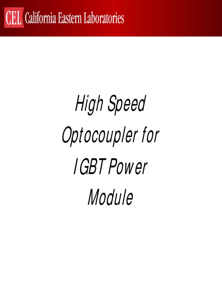 High Speed Optocouplers for IGBT Power Modules | PDF | Electrical ...