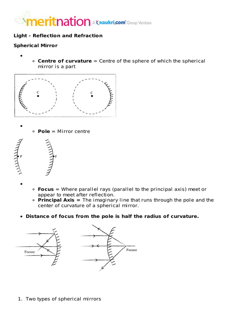 Light - Reflection and Refraction PDF | PDF