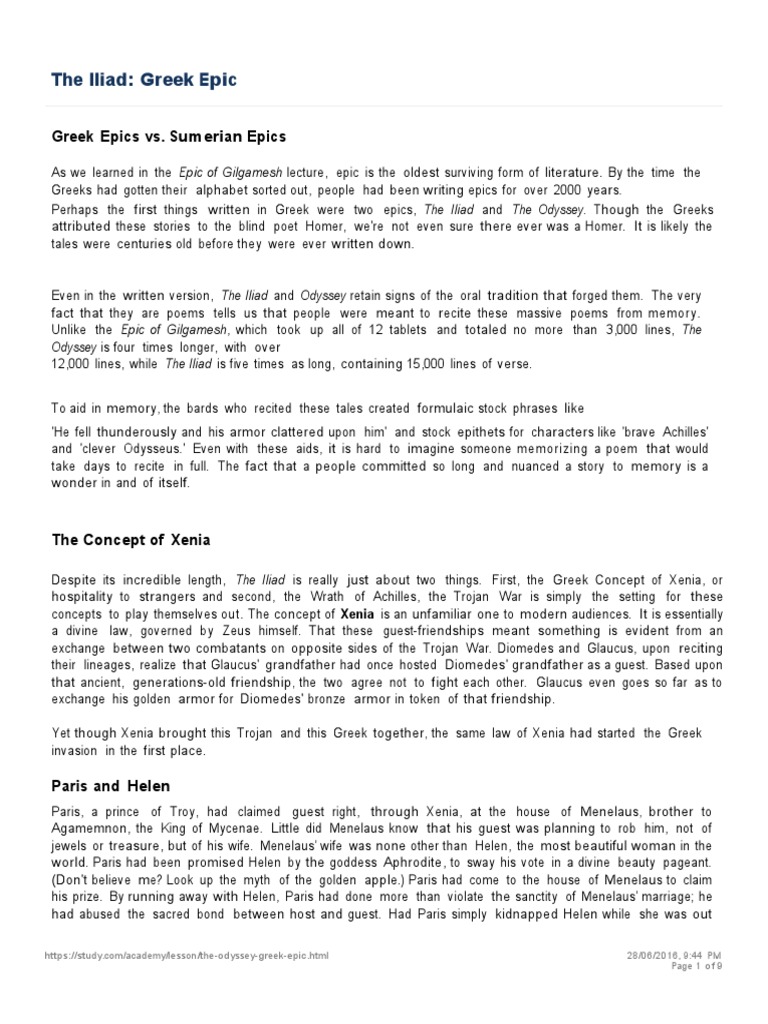 Understanding The Iliad and Xenia | PDF | Achilles | Hector