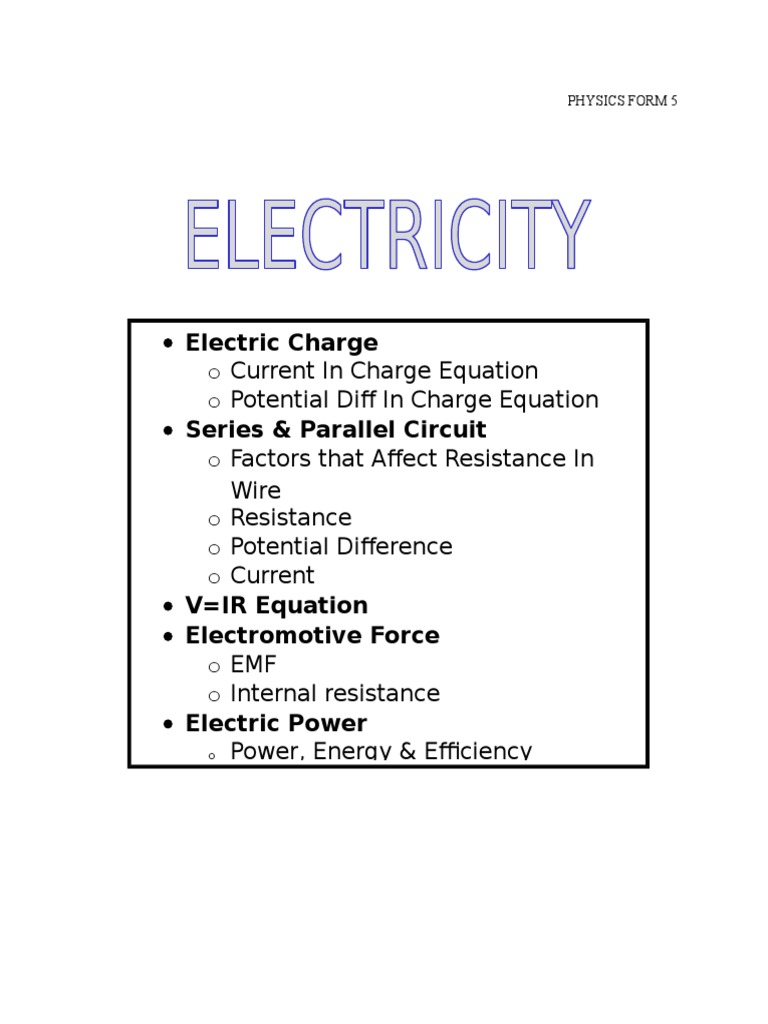 Electricity | PDF | Science & Mathematics