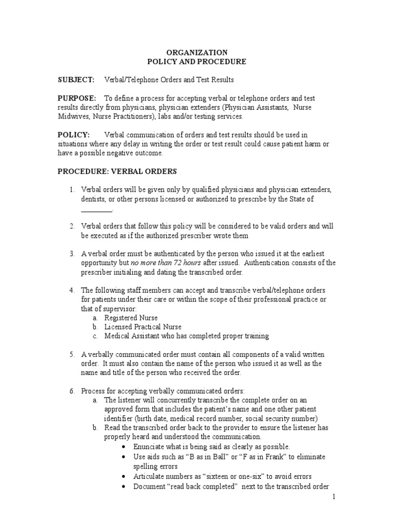 3.02.19 Verbal Orders and Critical Values2 | Physician | Nursing